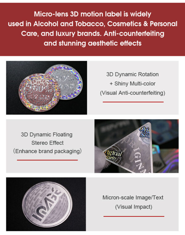 3D Hologram Motion Label for Brand Protection and Enhancement