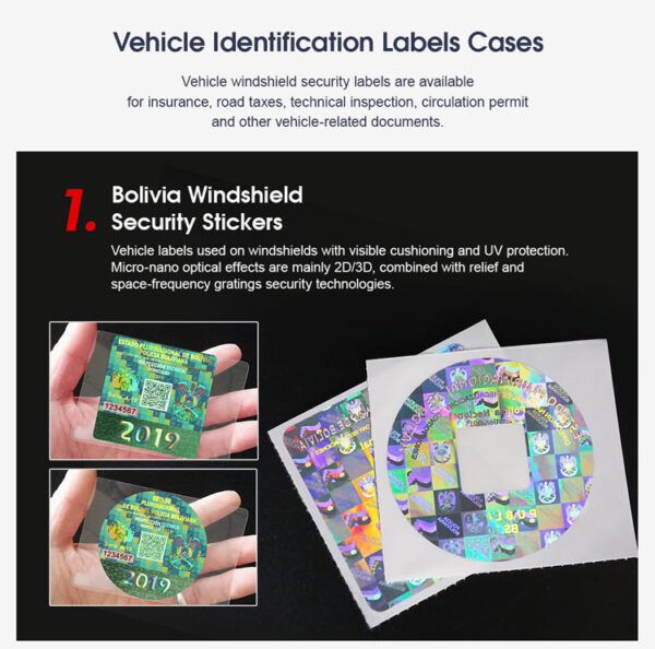 Holographic Windshield Stickers for Vehicle Verification - SZIMAGE